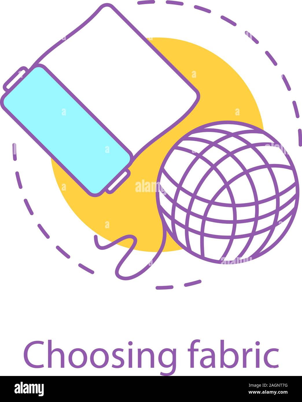 Choosing fabric concept icon. Dressmaking idea thin line illustration ...