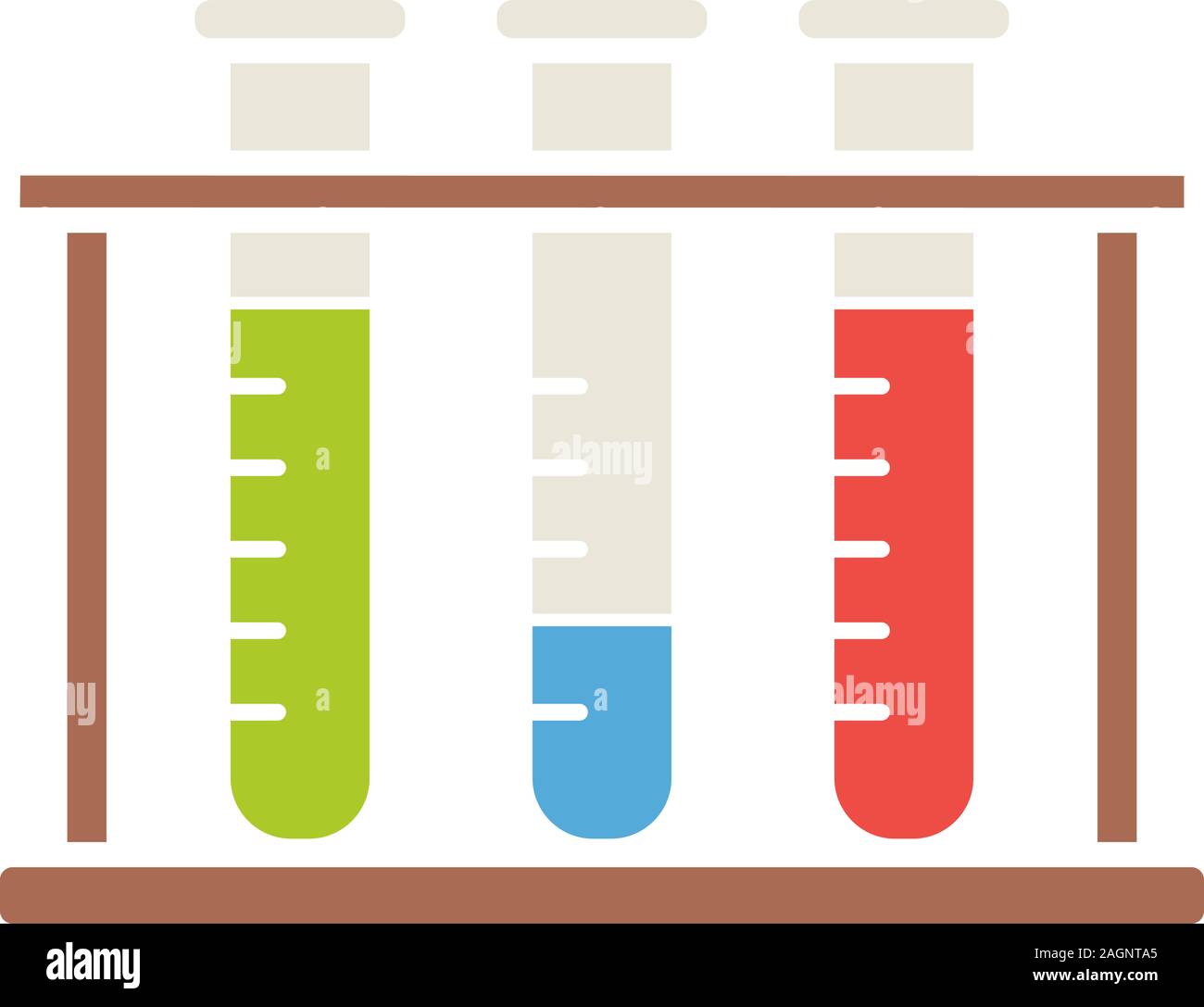 Test tubes rack glyph color icon. Silhouette symbol on white background ...