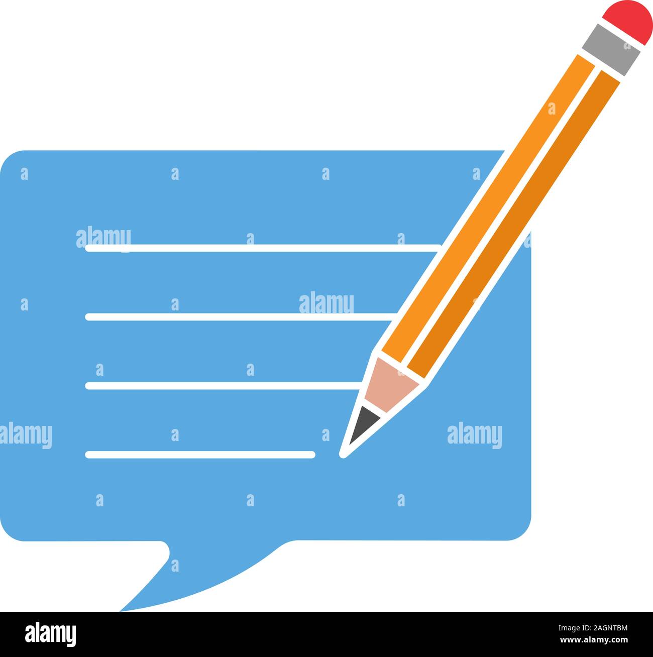 Writing message glyph color icon. Chatting. Message editing ...