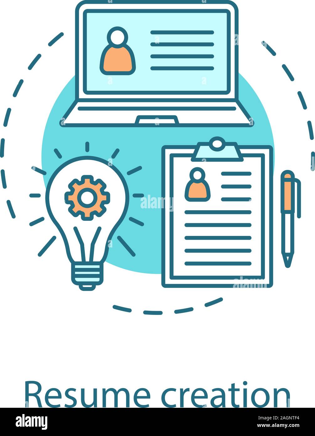 Resume Creation Concept Icon Personal Information Idea Thin Line Illustration Curriculum Vitae