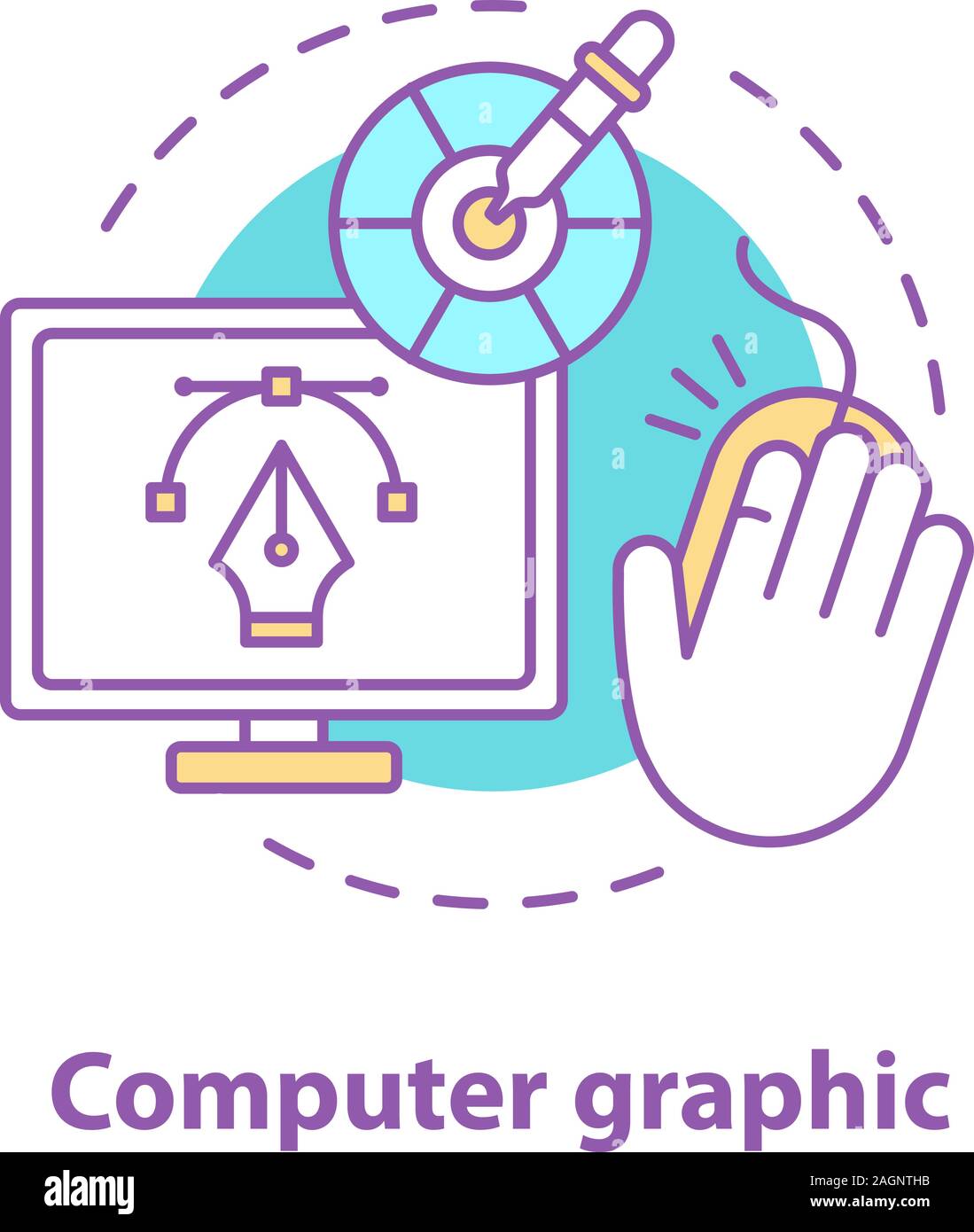 Computer graphic concept icon. Art and design idea thin line ...