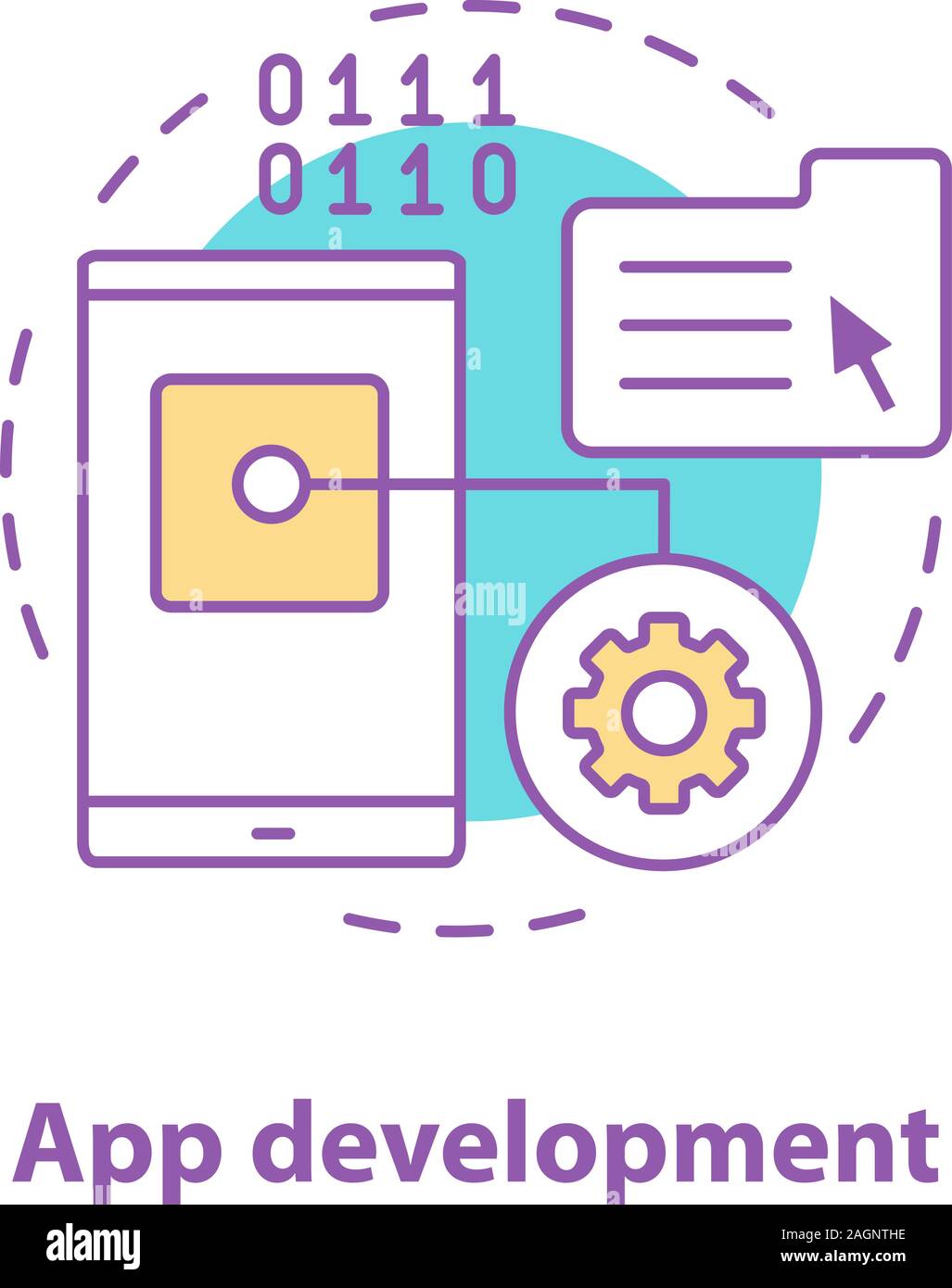 App development concept icon. Digital technology idea thin line ...