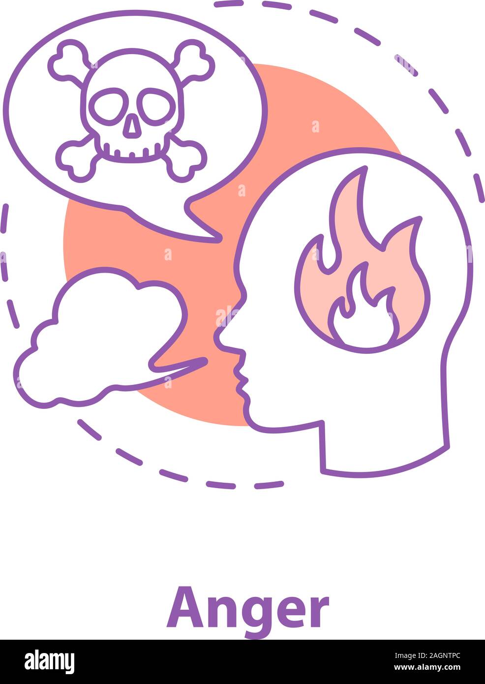 Anger concept icon. Wrath. Stress idea thin line illustration. Furious ...