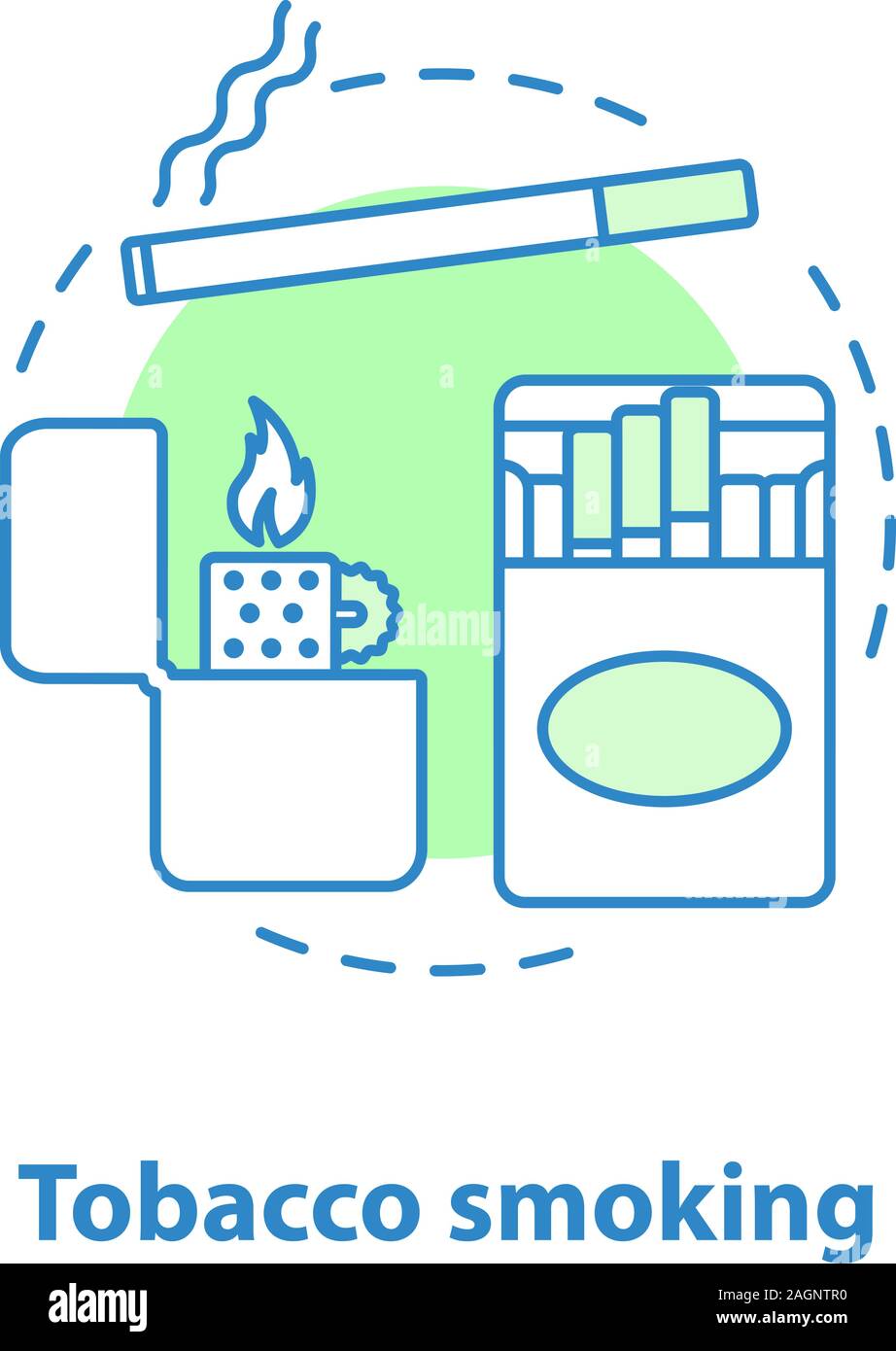Tobacco smoking concept icon. Bad habit idea thin line illustration ...