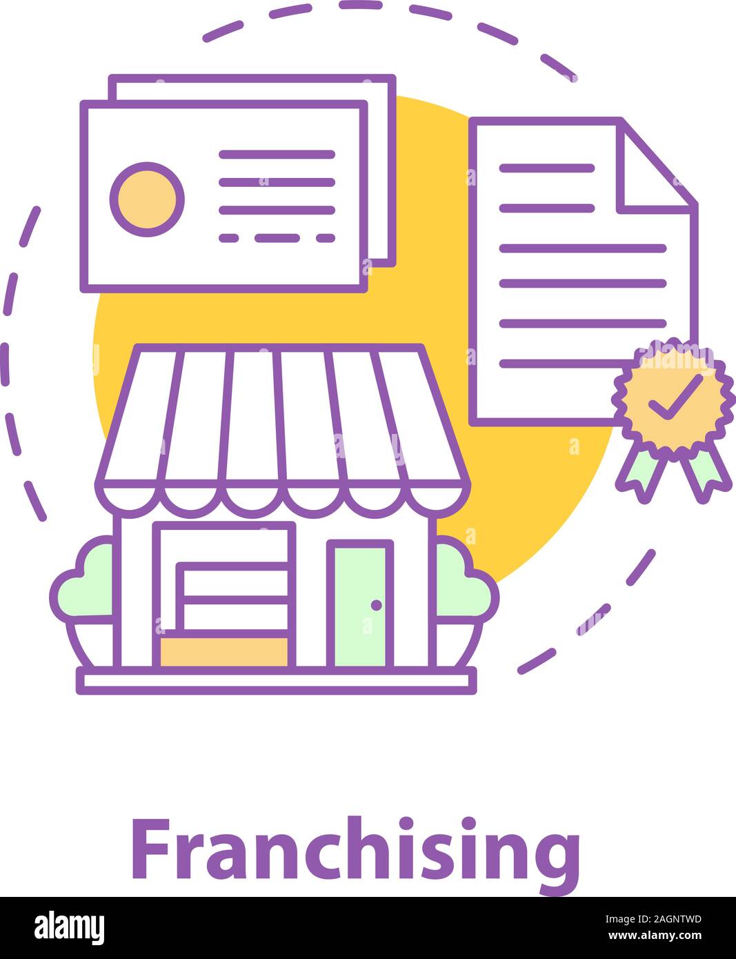 Franchising concept icon. Retail business idea thin line illustration ...