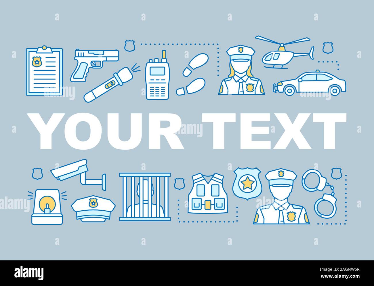 Police force word concepts banner. Law enforcement. Crime prevention ...