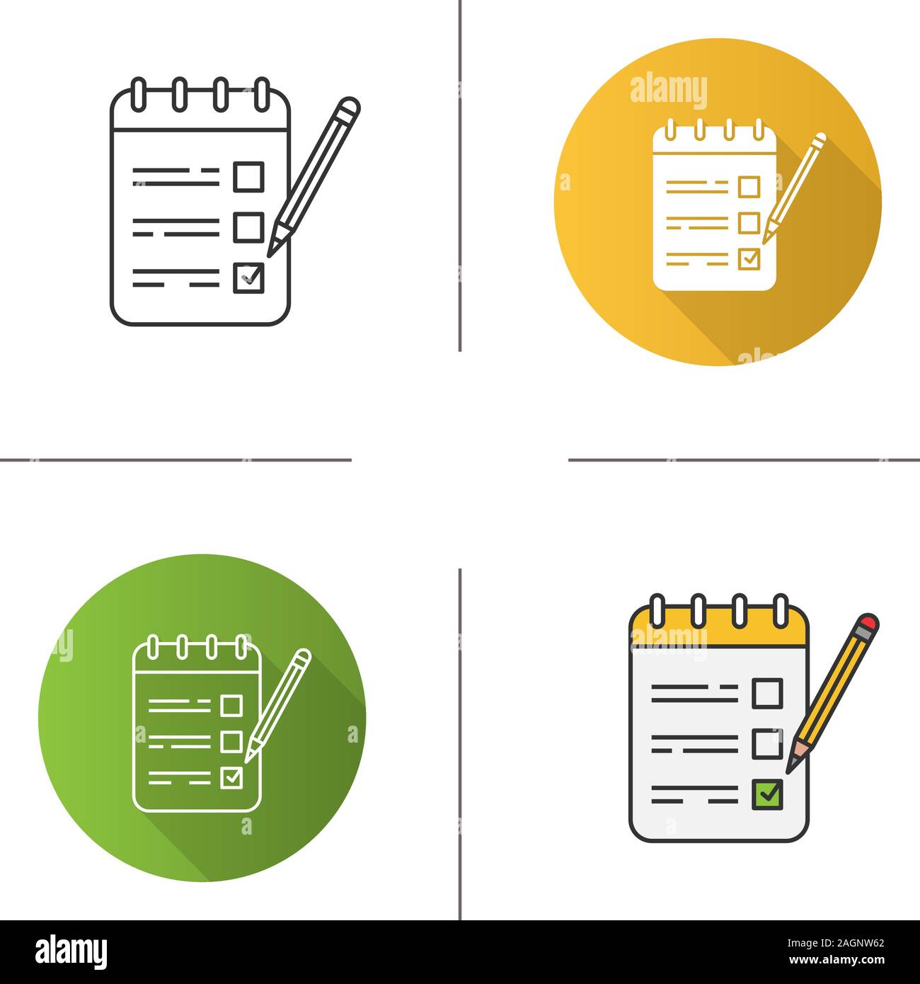 To do list icon. Notepad with pencil. Taking notes. Checklist. Flat ...