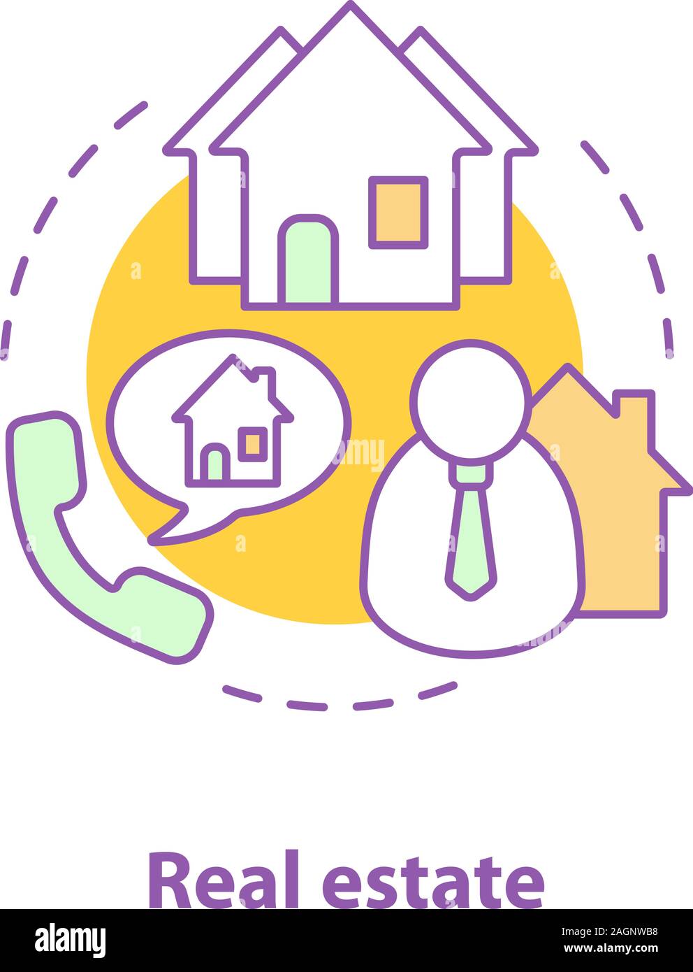 Real estate concept icon. Brokerage. Building development. Housing ...