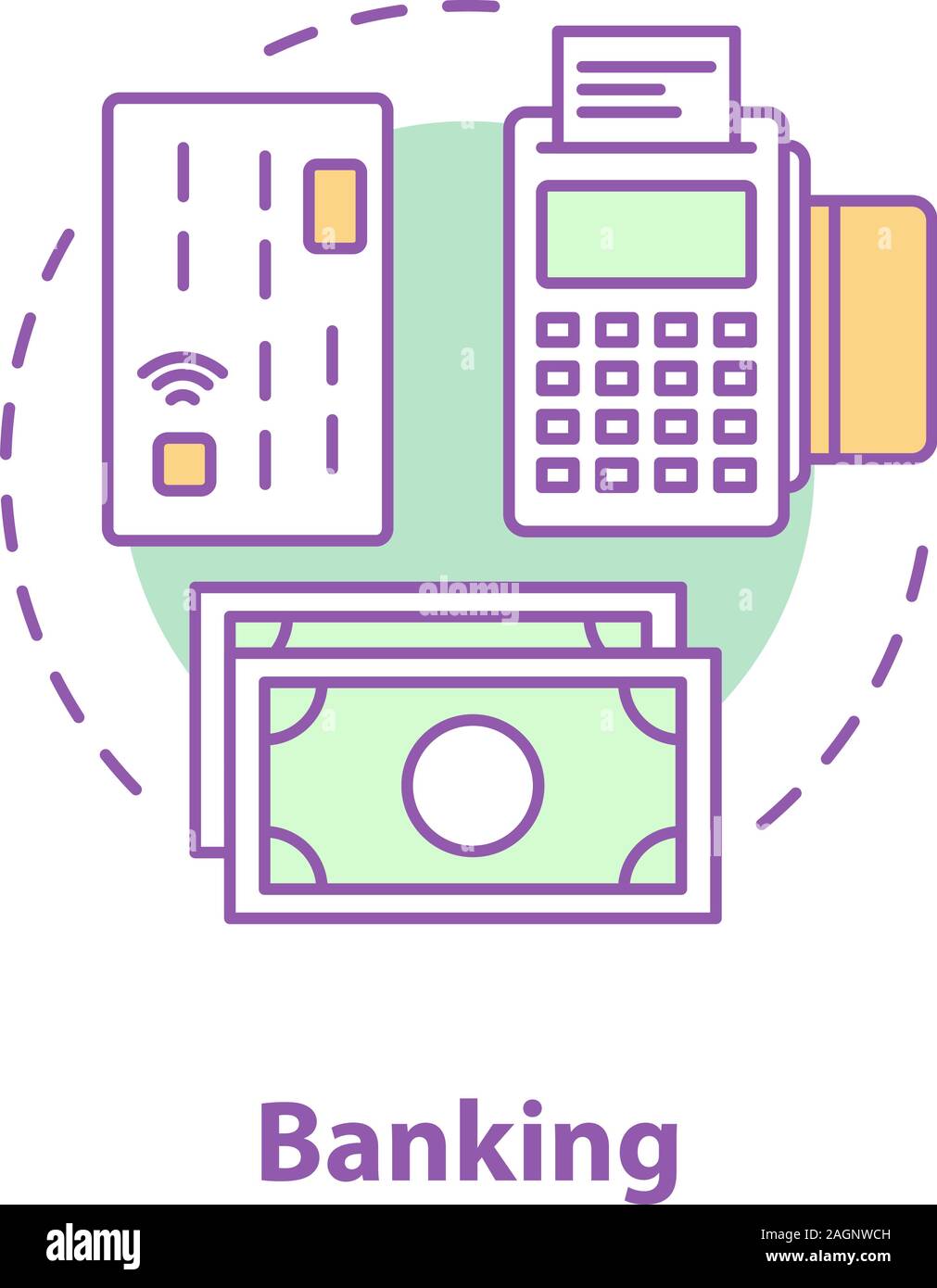 Banking concept icon. Finance management idea thin line illustration ...