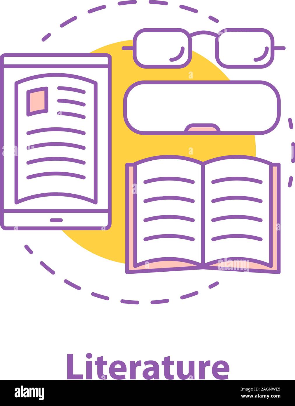 Literature concept icon. Library idea thin line illustration. Books ...