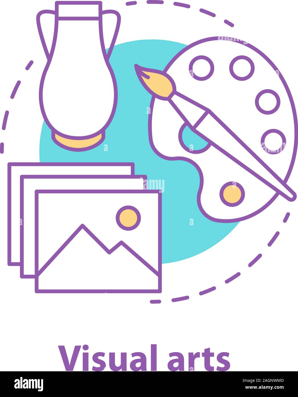 Visual art concept icon. Painting and photography idea thin line ...