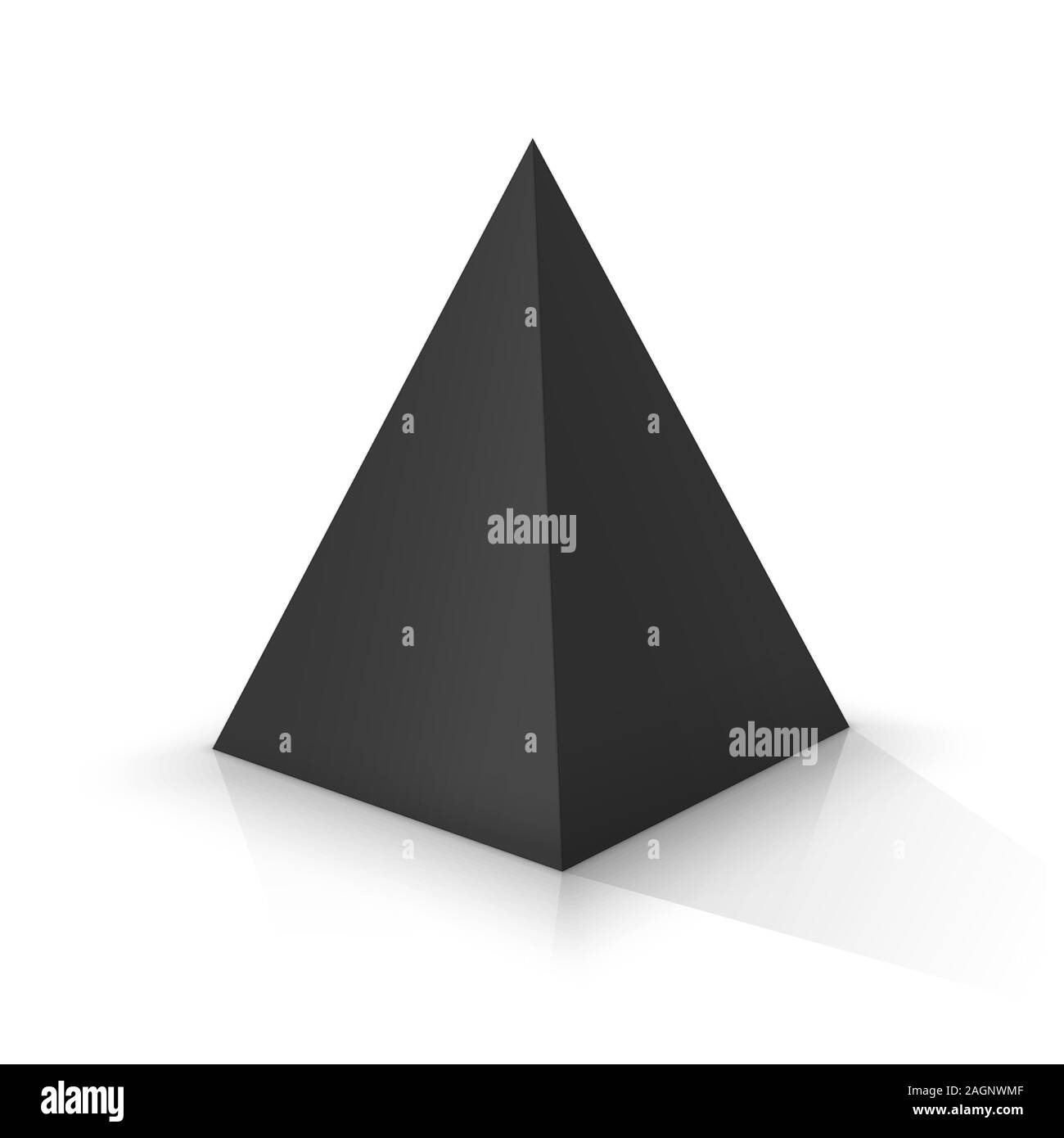 Black square pyramid on a white background. Vector illustration Stock ...
