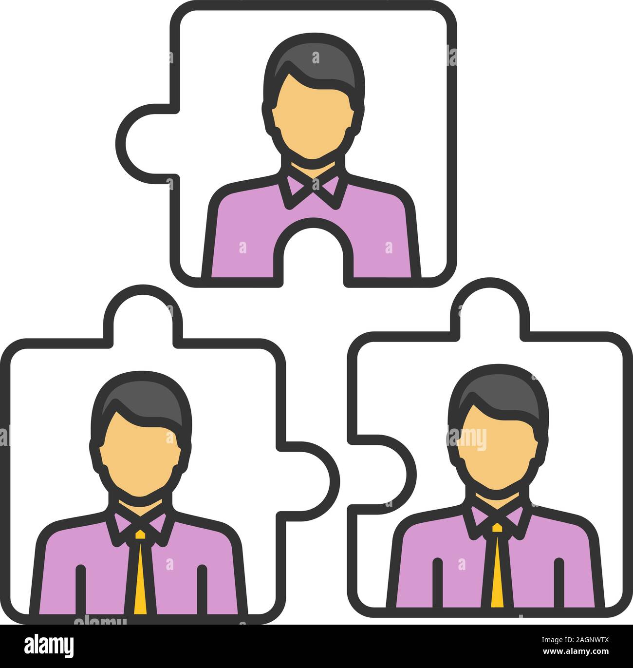 Teamwork color icon. Team problem solving. Personnel interaction ...