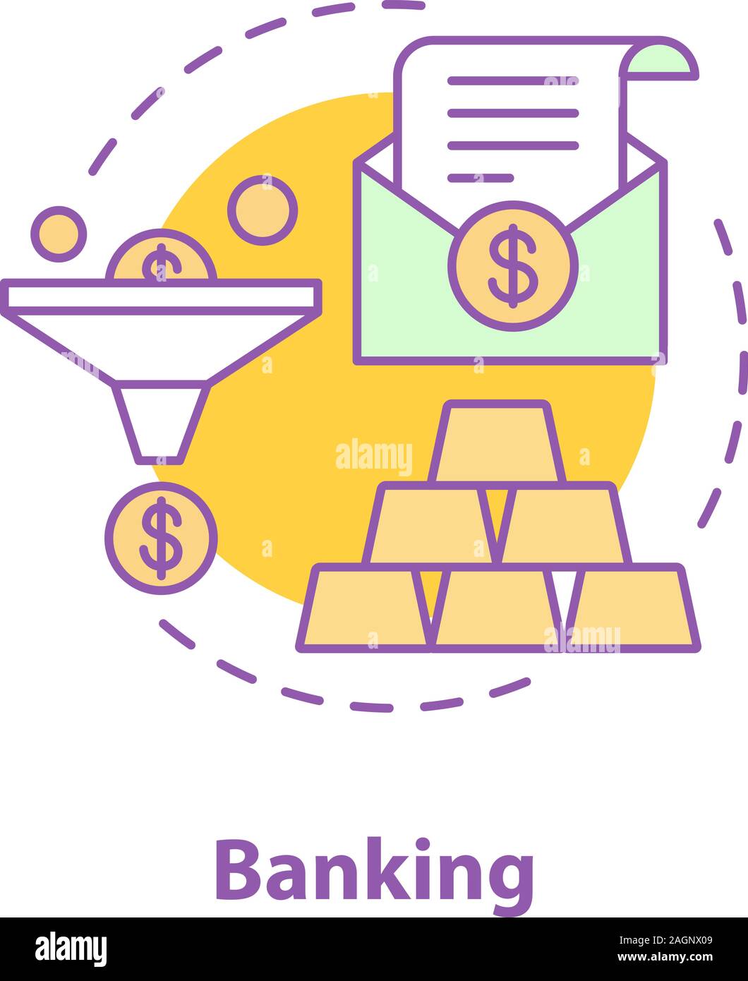 Banking concept icon. Finance management idea thin line illustration ...