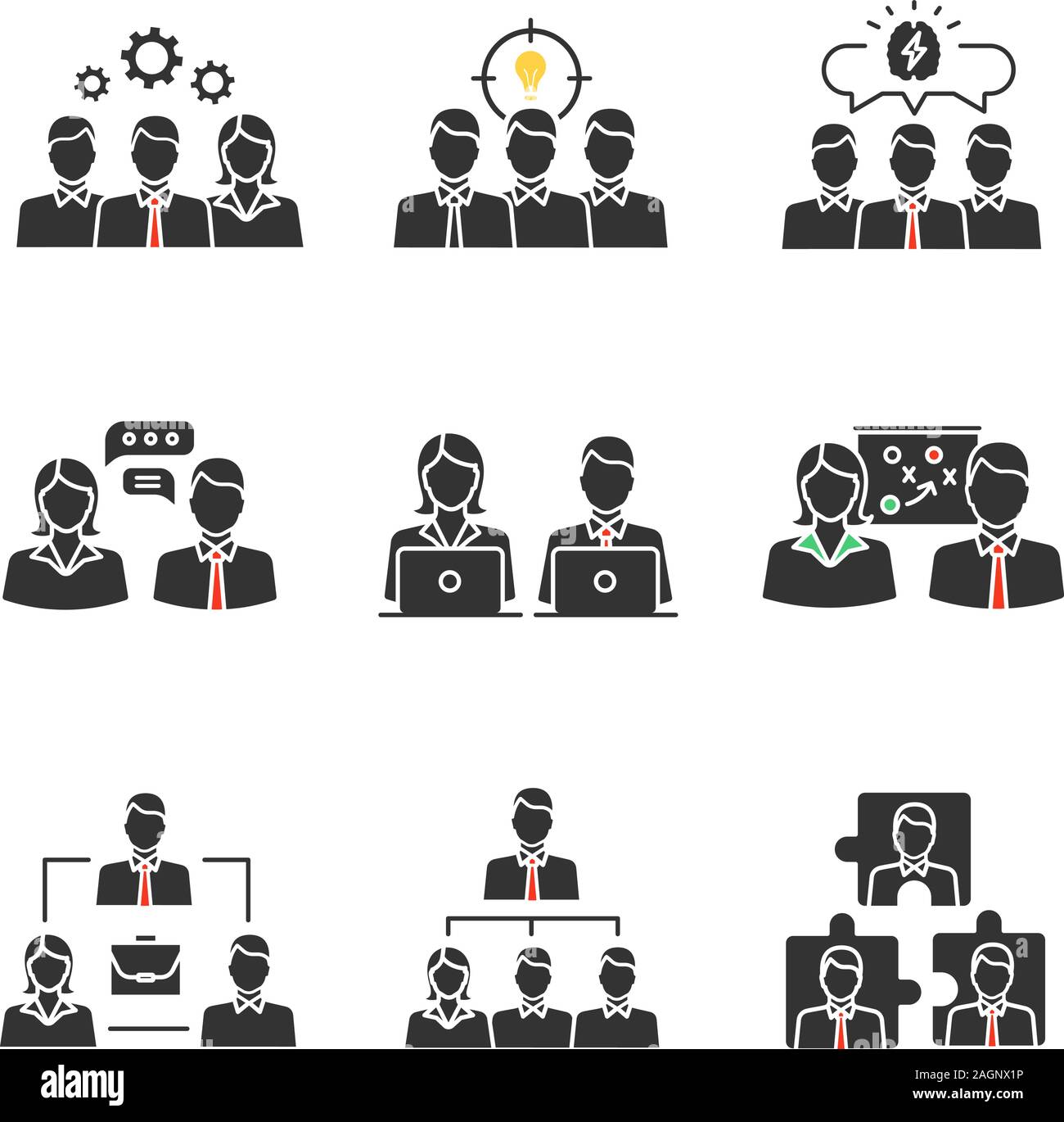 Interaction Teamwork Vector Icon Stock Vector Teamwork Vector Icon