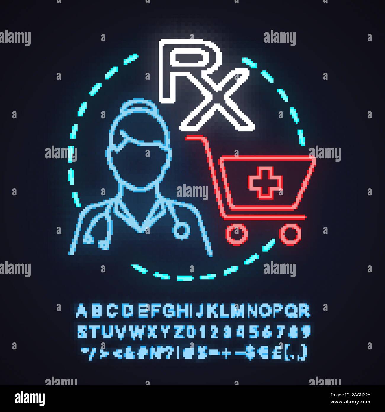 Drugstore neon light concept icon. Pharmacy idea. RX. Medical store ...