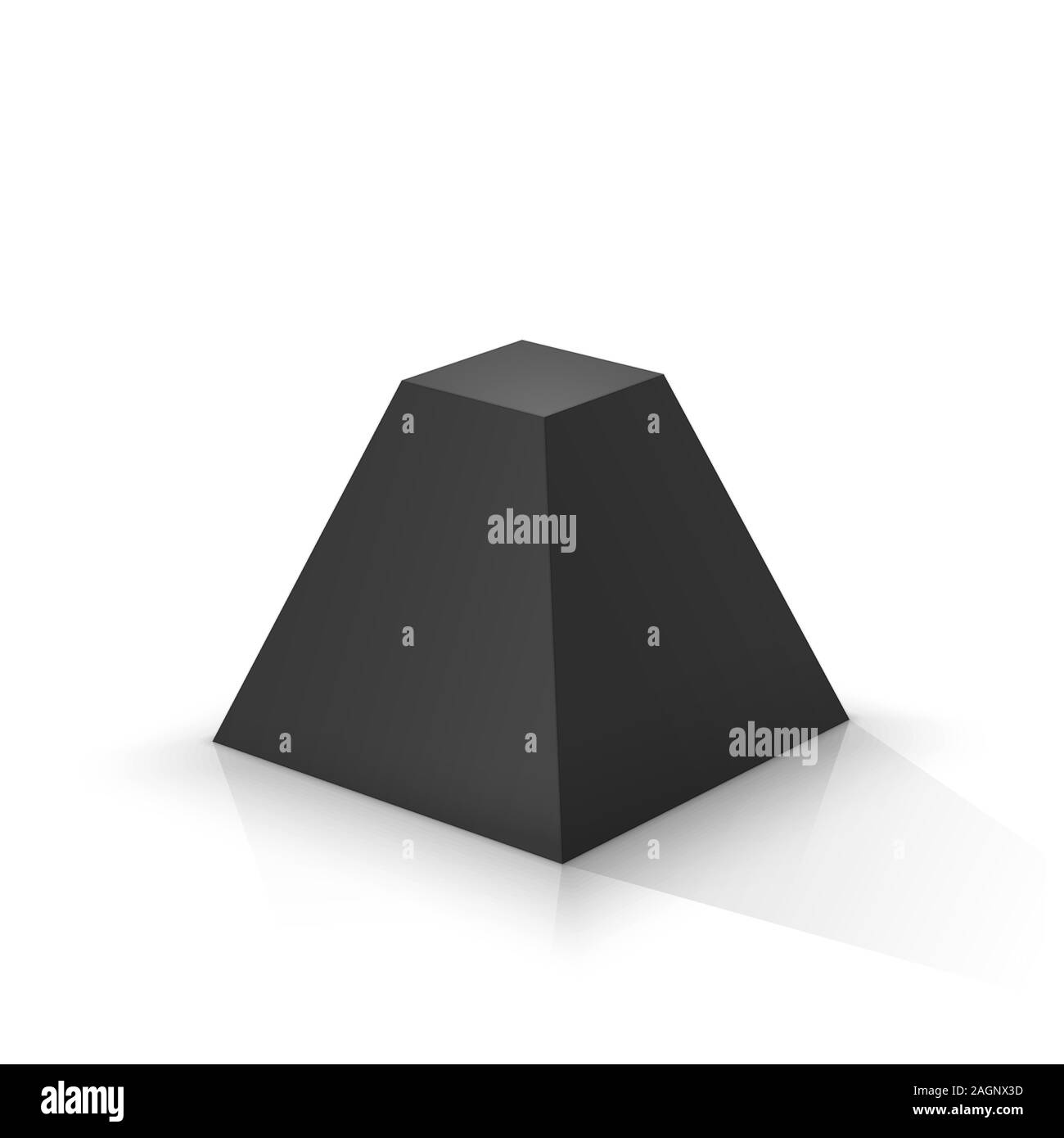 Black frustum square pyramid on a white background. Vector illustration ...