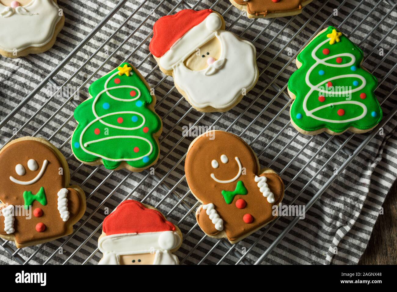 Homemade Decorated Christmas Sugar Cookies Ready to Eat Stock Photo - Alamy