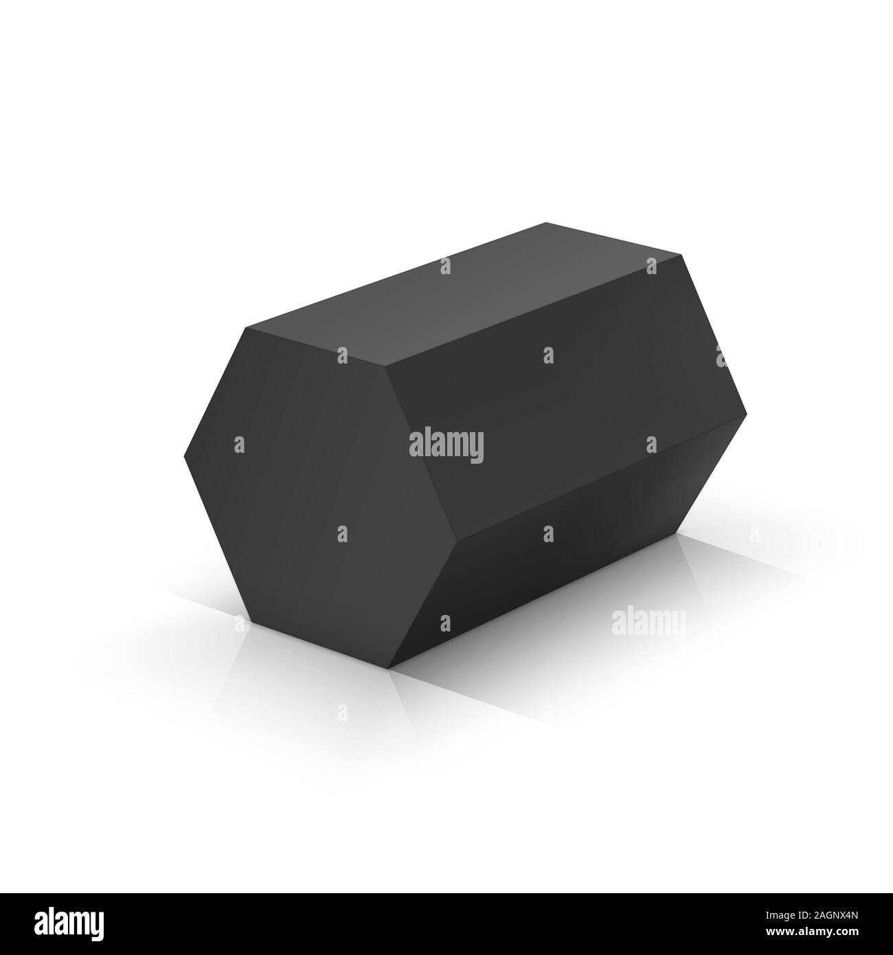 Black hexagonal prism. Vector illustration Stock Vector Image & Art - Alamy