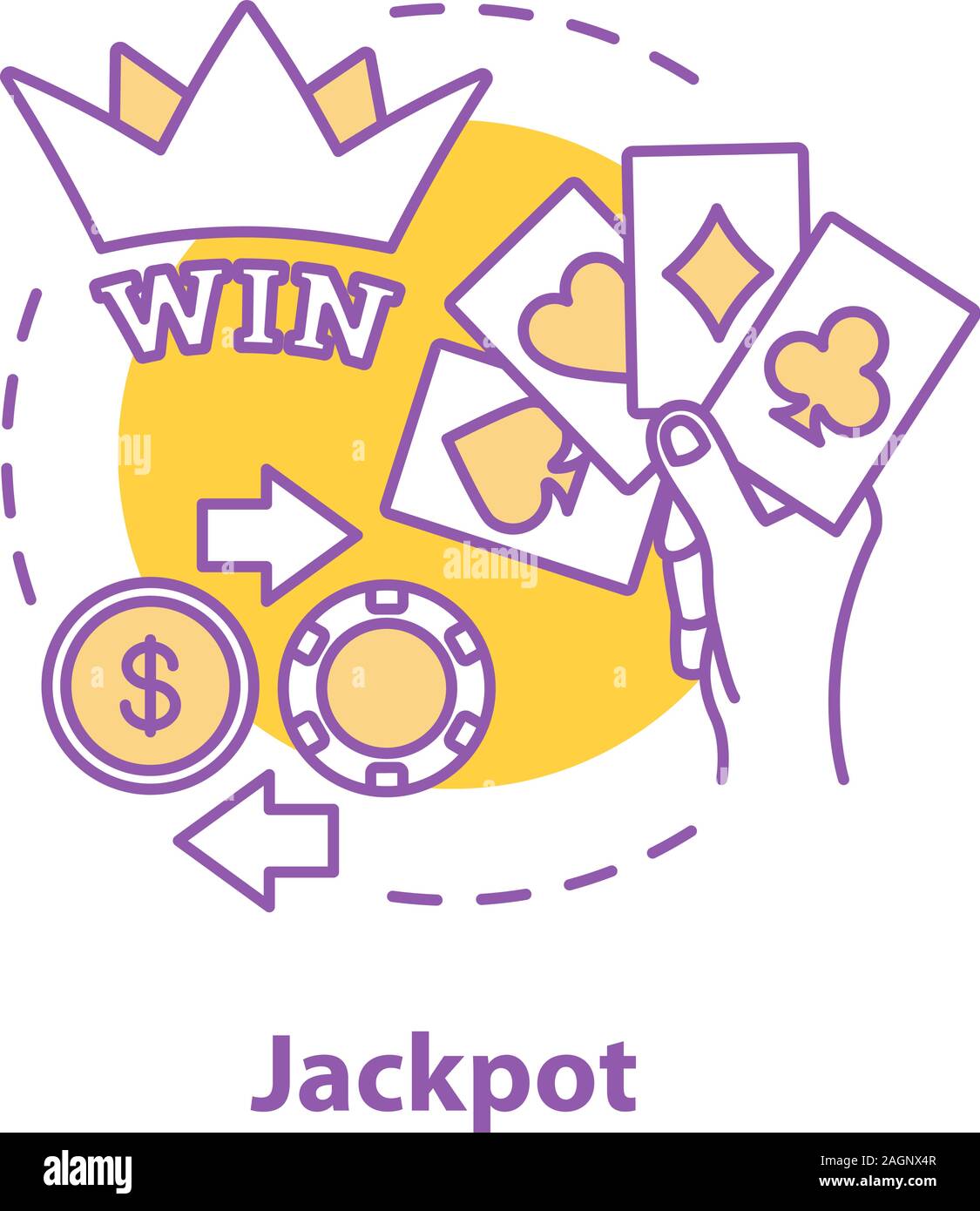 Jackpot concept icon. Gambling idea thin line illustration. Good luck ...