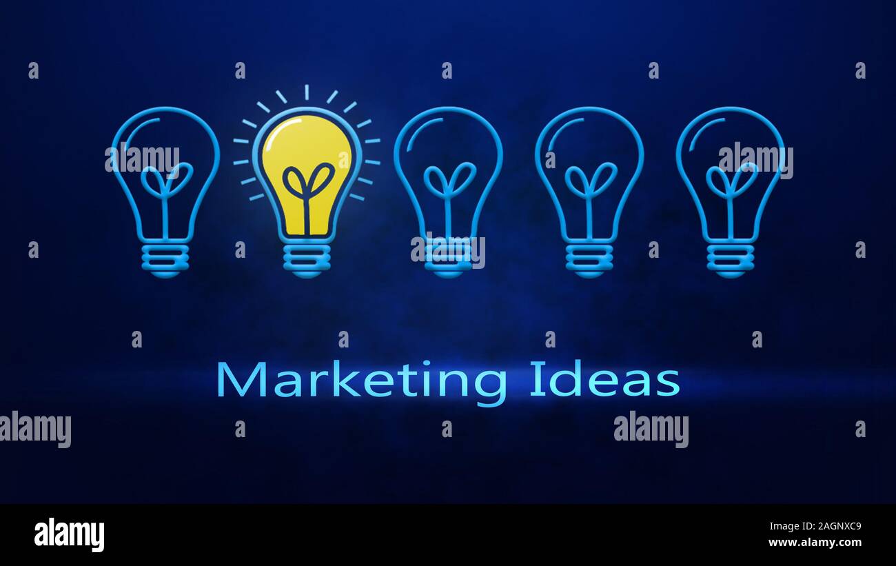 Marketing ideas bulbs electric and a light as a concept of the new ...