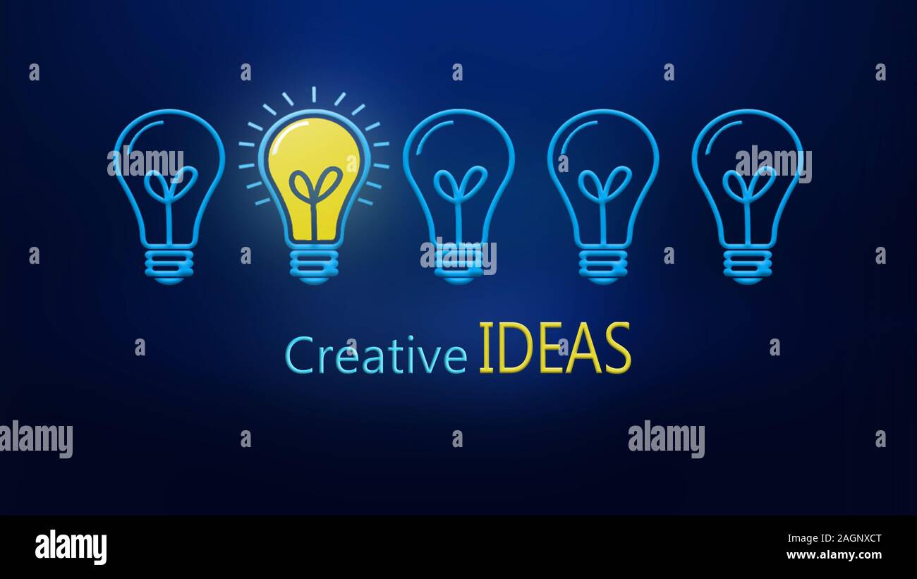 Creative ideas bulbs electric and a light as a concept of the new ...