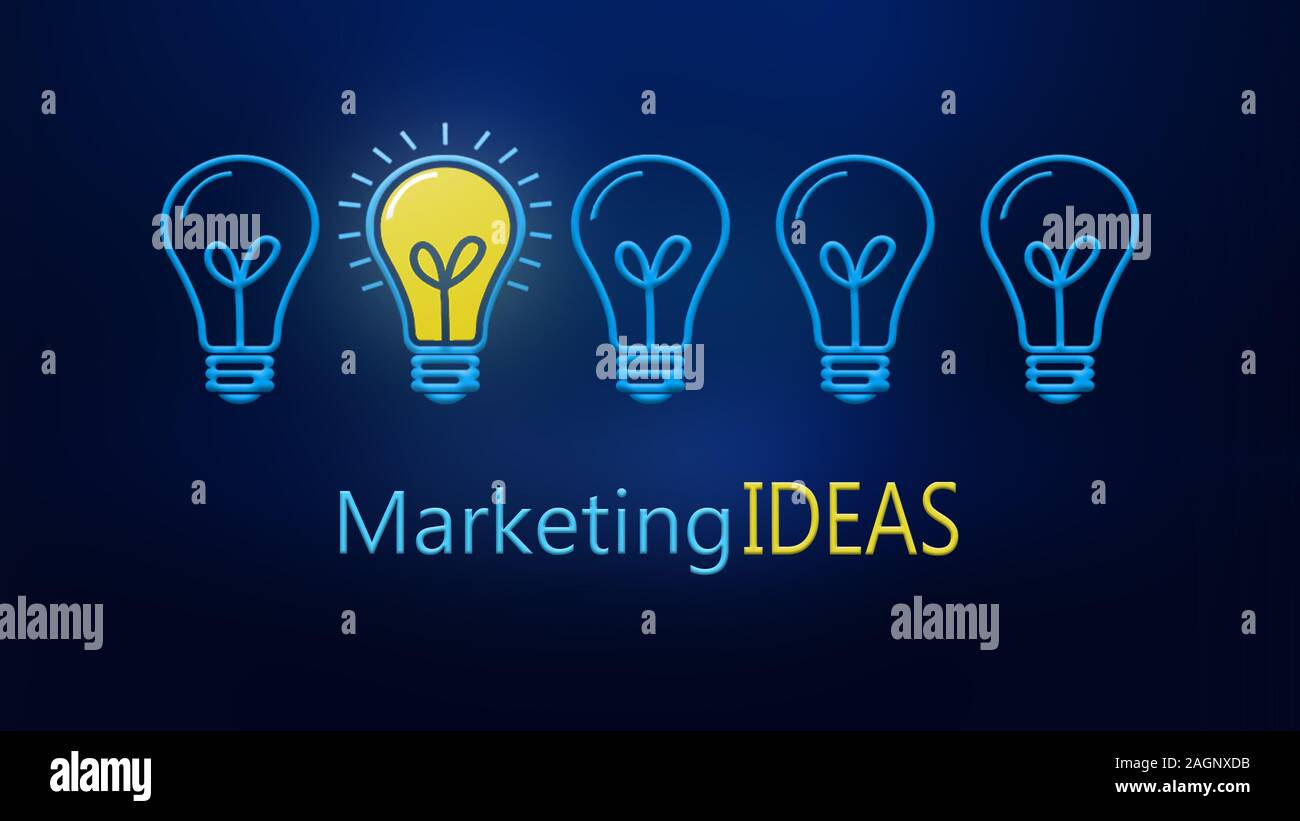 Marketing ideas bulbs electric and a light as a concept of the new ...