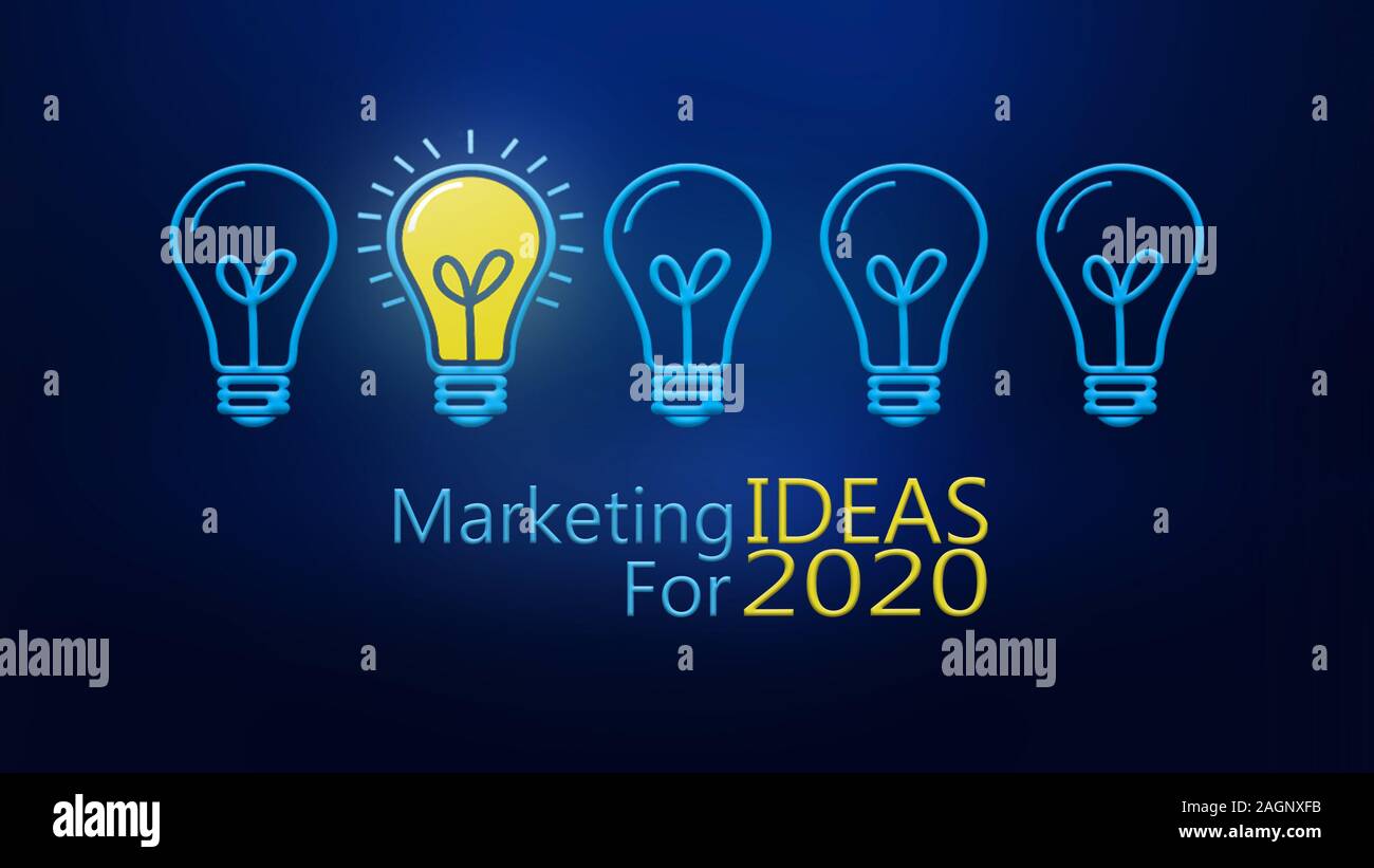 Marketing ideas for 2020 bulbs electric and a light as a concept of the ...