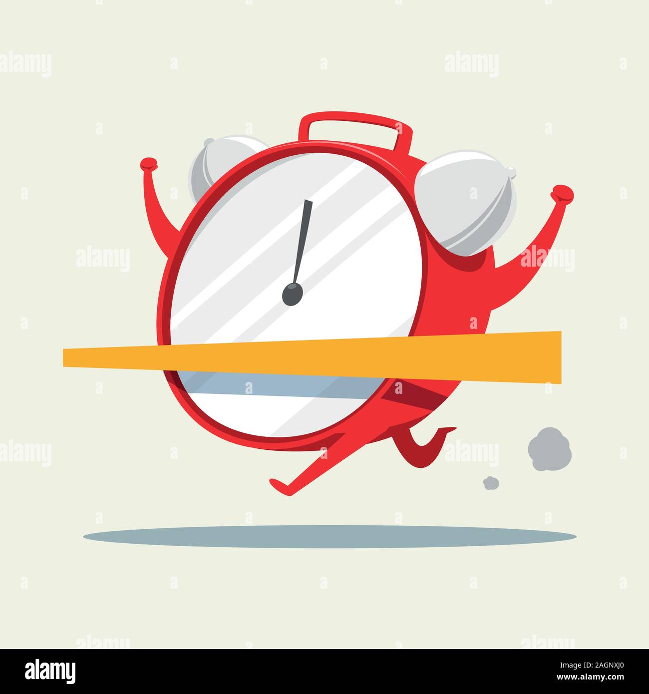 Cartoon illustration running alarm clock hi-res stock photography and ...
