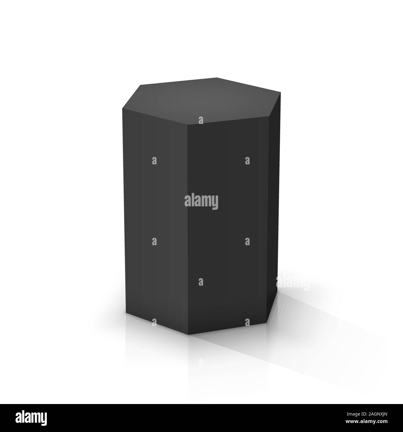 Black hexagonal prism. Vector illustration Stock Vector Image & Art - Alamy