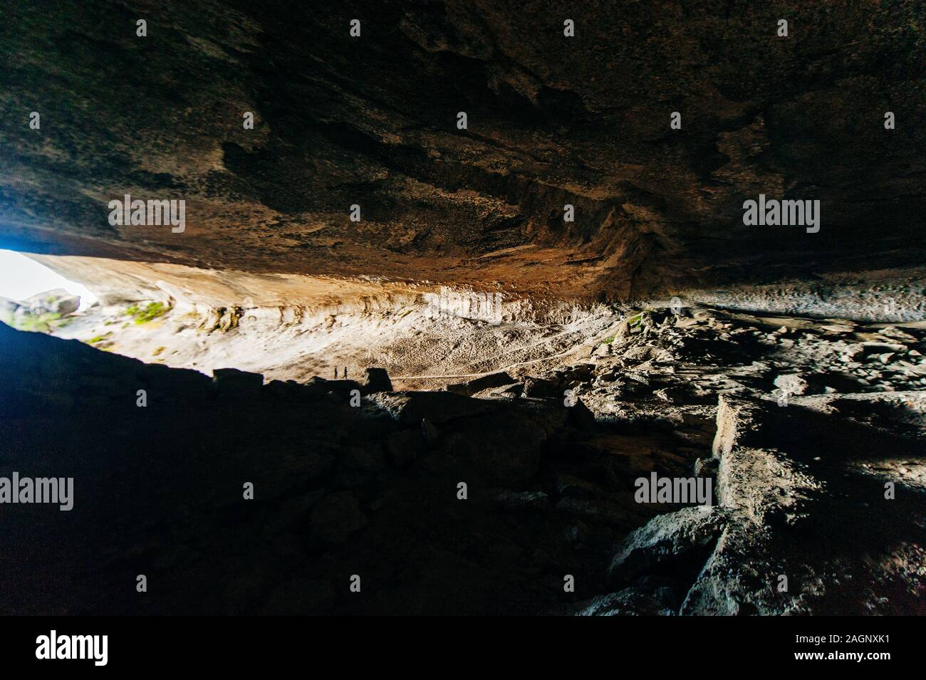 Milodon cave in Torres del Paine national park, Chile Stock Photo - Alamy
