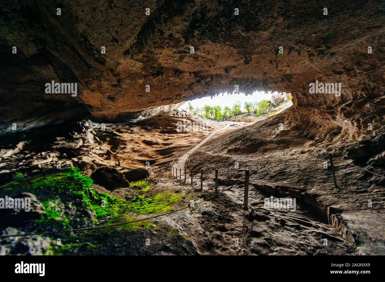 Milodon cave in Torres del Paine national park, Chile Stock Photo - Alamy