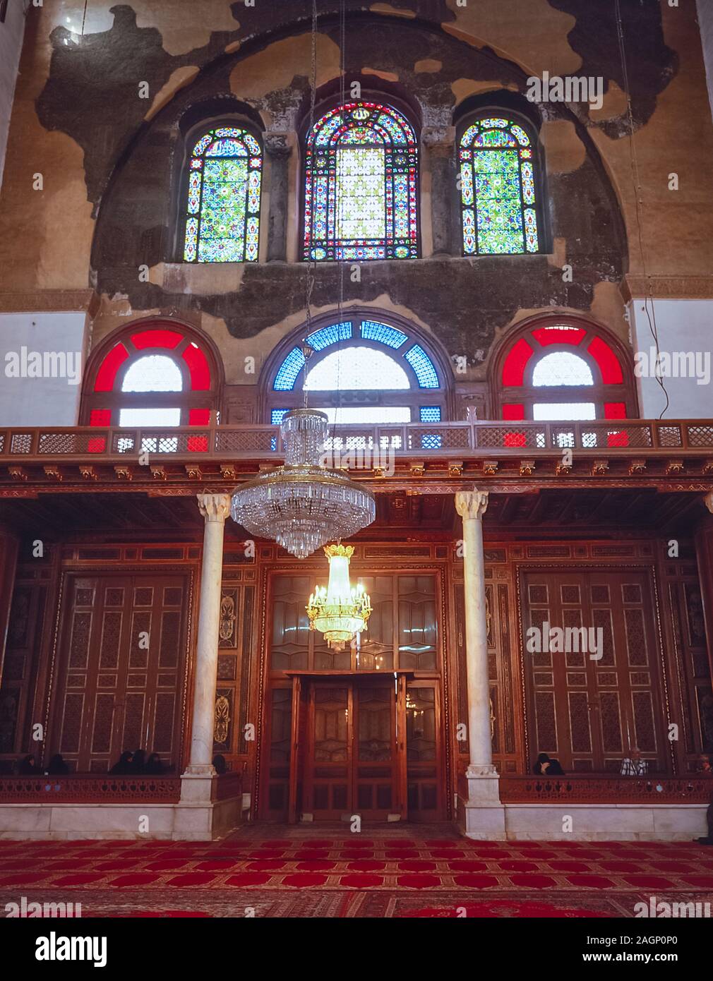 Syria. The interior pictorial stained glass windows of the superlative ...