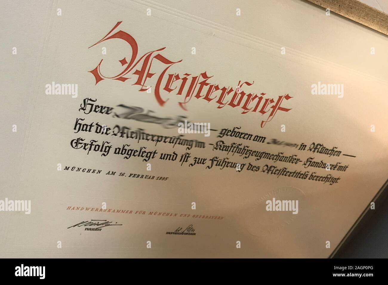 Masters certificate hi-res stock photography and images - Alamy