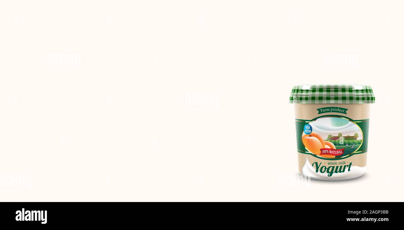 New berry Yogurt packaging design with rural farm label with apricot ...