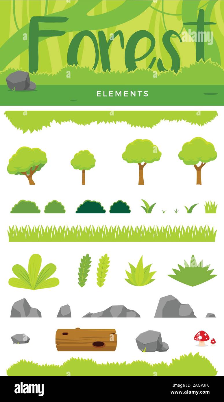 a set of Forest Element. Vector Illustration Stock Vector Image & Art ...