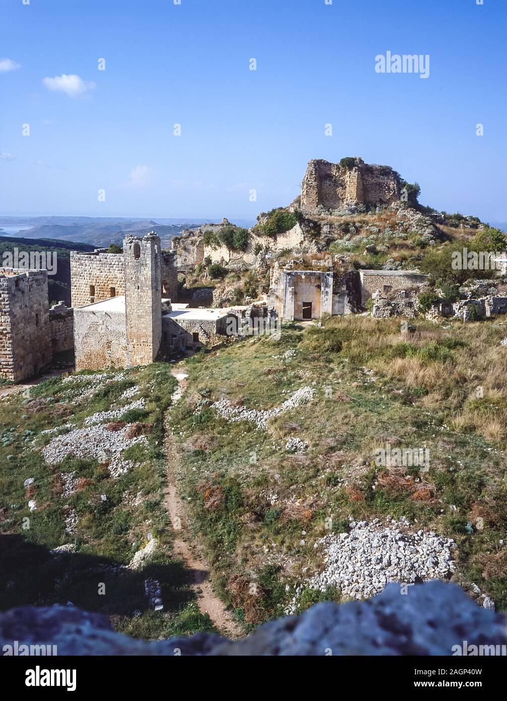 Syria. The ruins of the 12th century fortress of Sahyoun better known ...