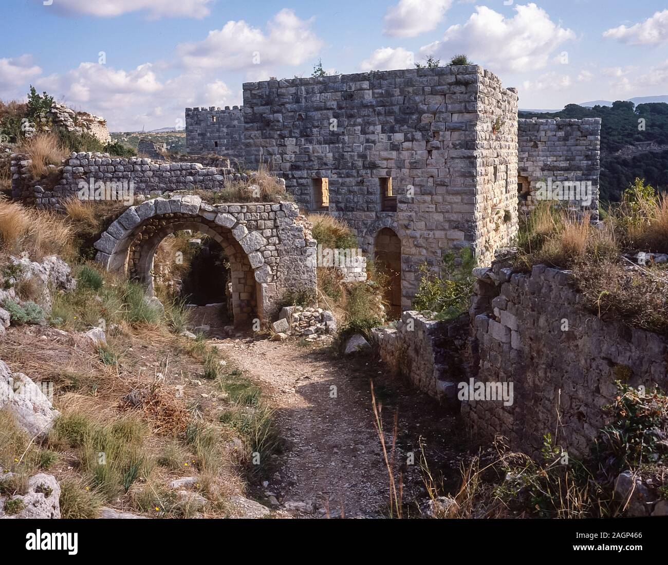 Syria. The ruins of the 12th century fortress of Sahyoun better known ...