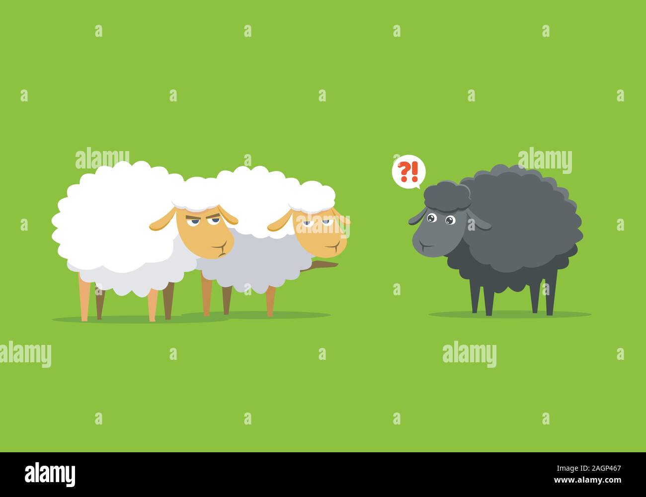 Funny white black sheep Stock Vector Images - Alamy