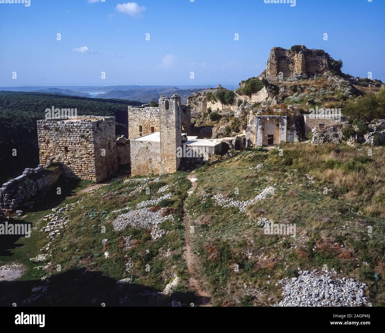 Syria. The ruins of the 12th century fortress of Sahyoun better known ...