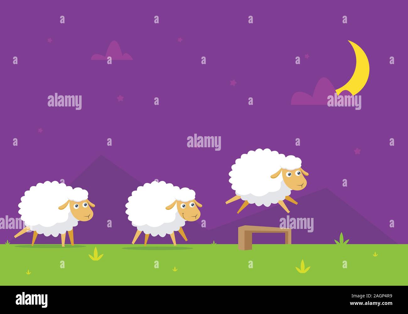 Counting sheep comic illustration sheep hi-res stock photography and ...
