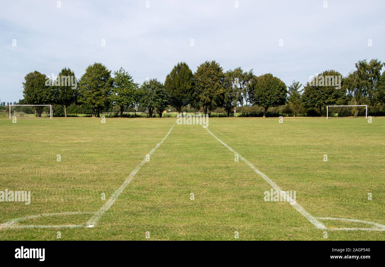 A view of a typical sports field, viewed empty, where many young and ...