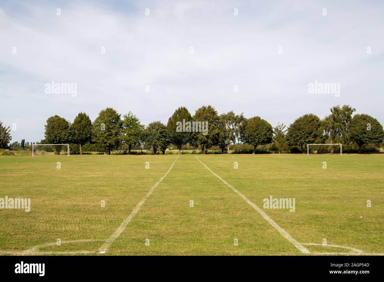 A view of a typical sports field, viewed empty, where many young and ...