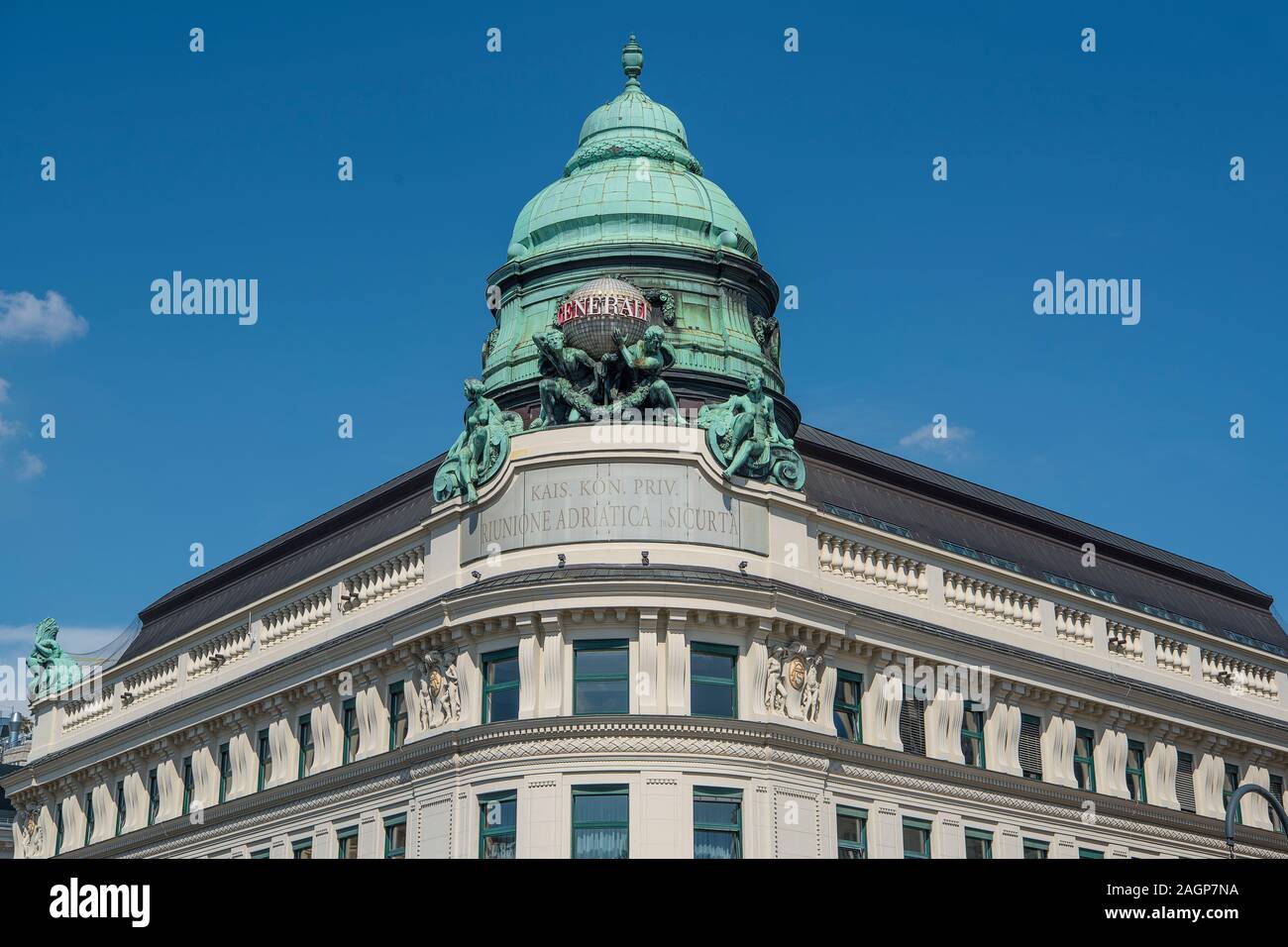Vienna, Austia - June 4, 2019; Generali insurance building with logo ...