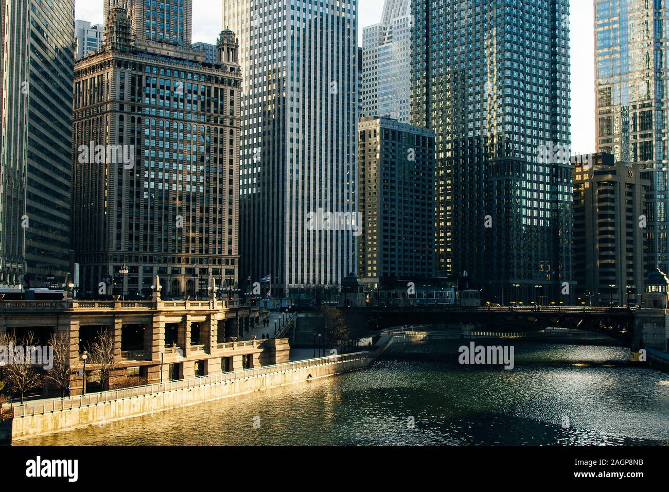 CHICAGO, USA - september, 2018 down town street without people Stock ...