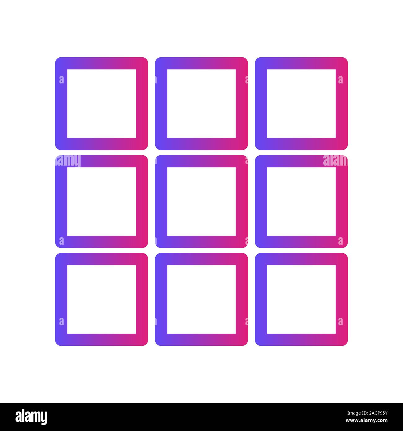 Grid Icon With White Background Stock Photo - Alamy