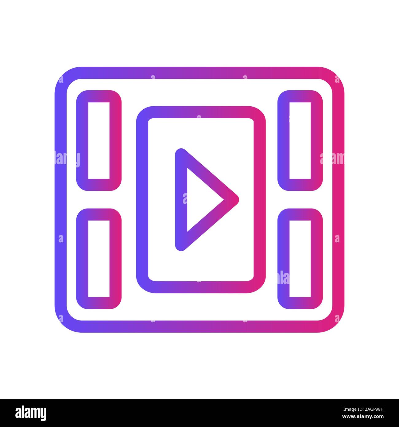 Video Player Button Icon With White Background Stock Photo - Alamy