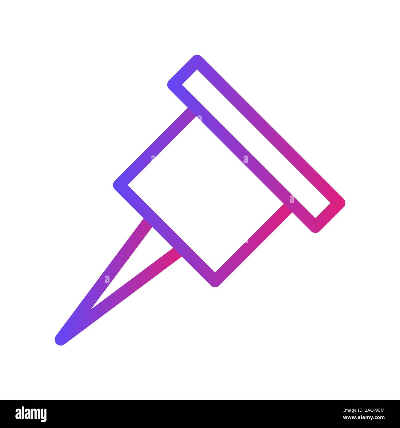 White line push pin icon hi-res stock photography and images - Alamy