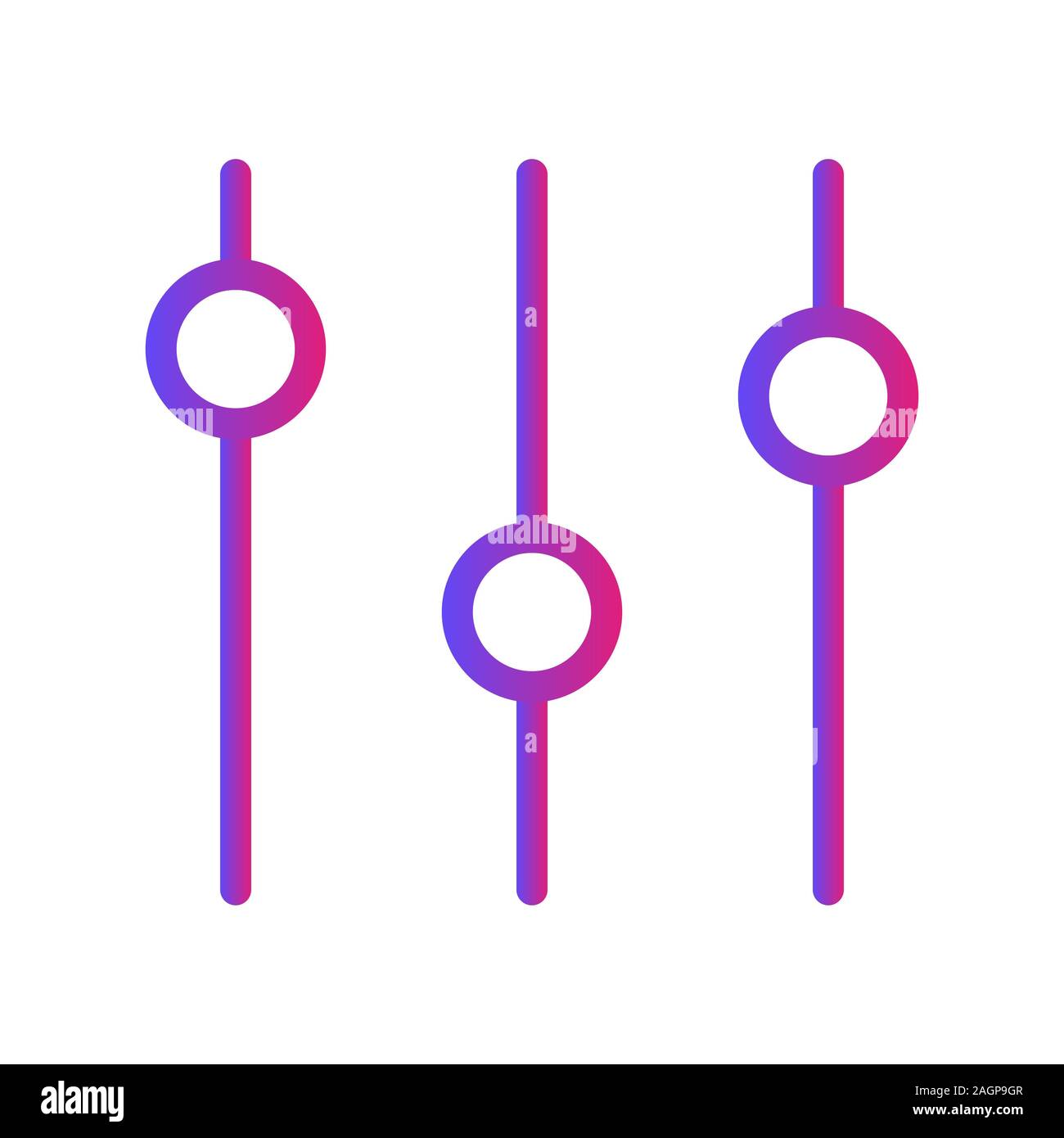 Volume Bar Icon With White Background Stock Photo - Alamy