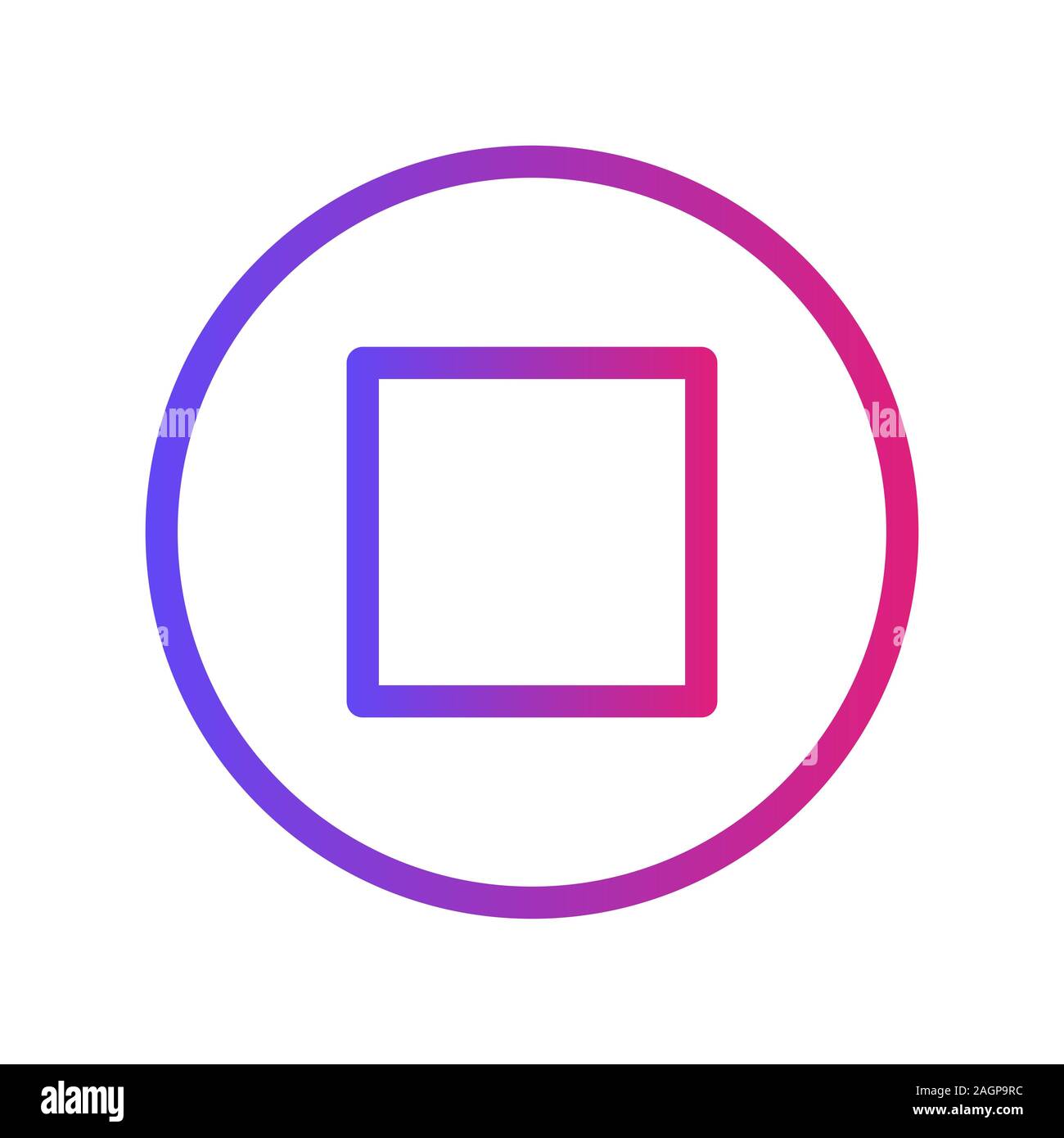 Stop Icon With White Background Stock Photo - Alamy
